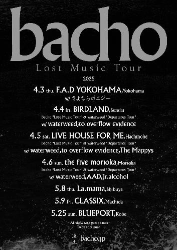 bacho“Lost Music Tour” 町田CLASSIX ライブ・コンサート 2025年5月9日｜ライブ・コンサート遠征なら【バス比較なび】